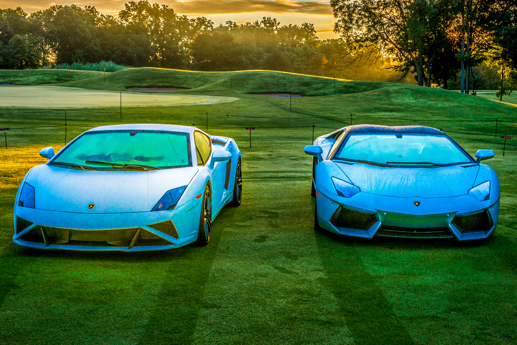 Lambo's At Sunrise - Canvas Pontiac